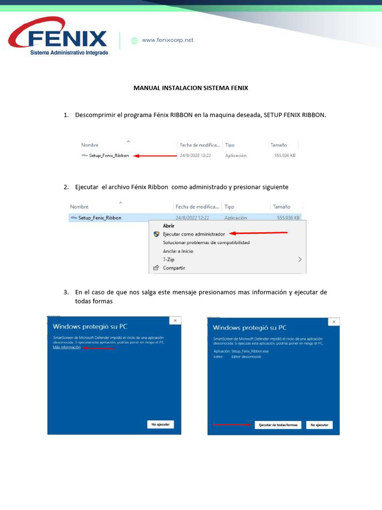Manual Instalacion Sistema Fenix | PDF