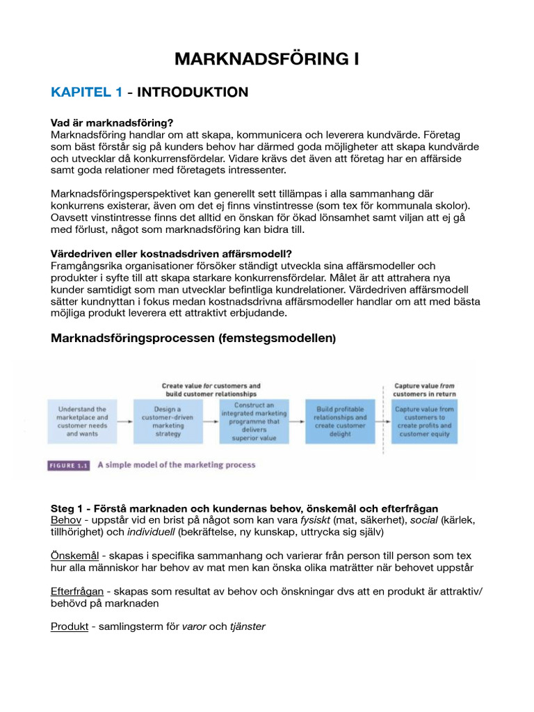 MAR 1 - Sammanfattning Av Kursen | PDF