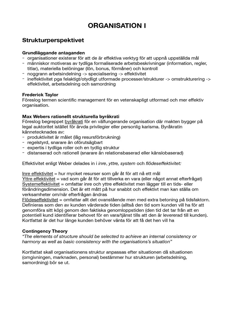 ORG1 - Sammanfattning | PDF