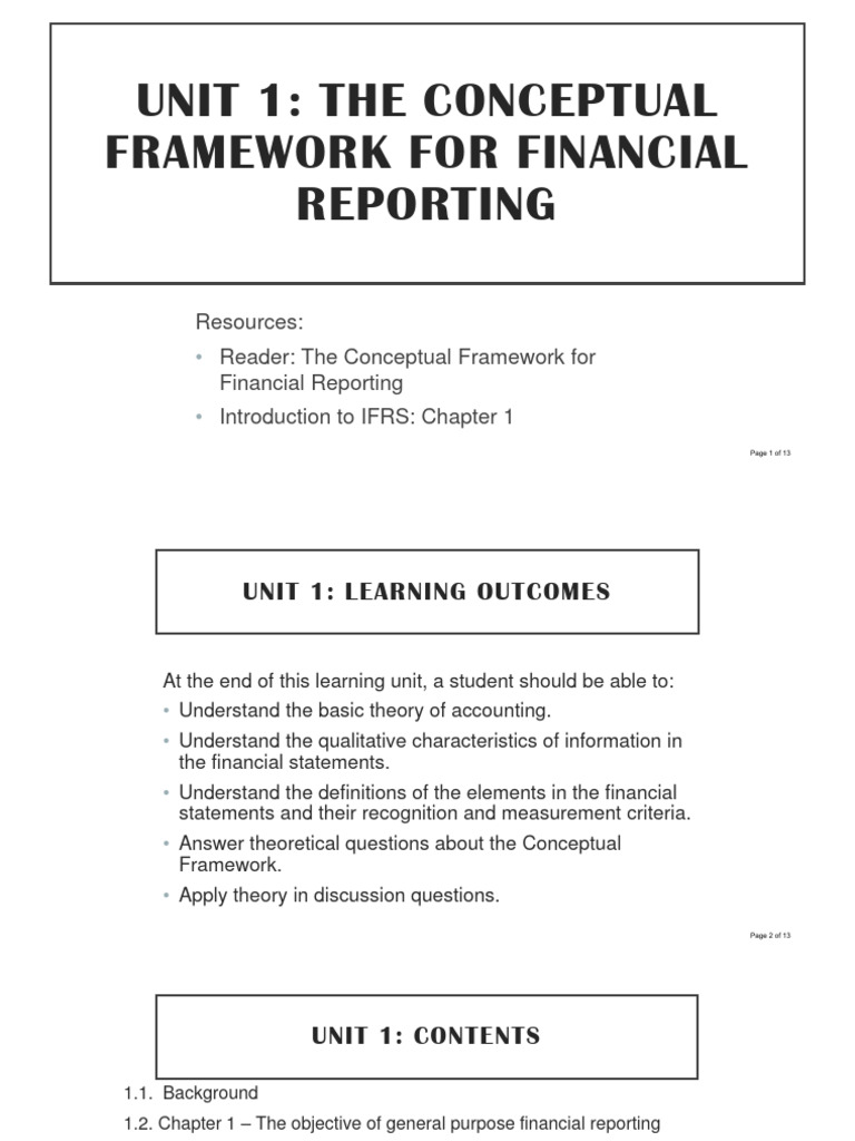 The Conceptual Framework Lecture Two | PDF | Financial Statement | Income