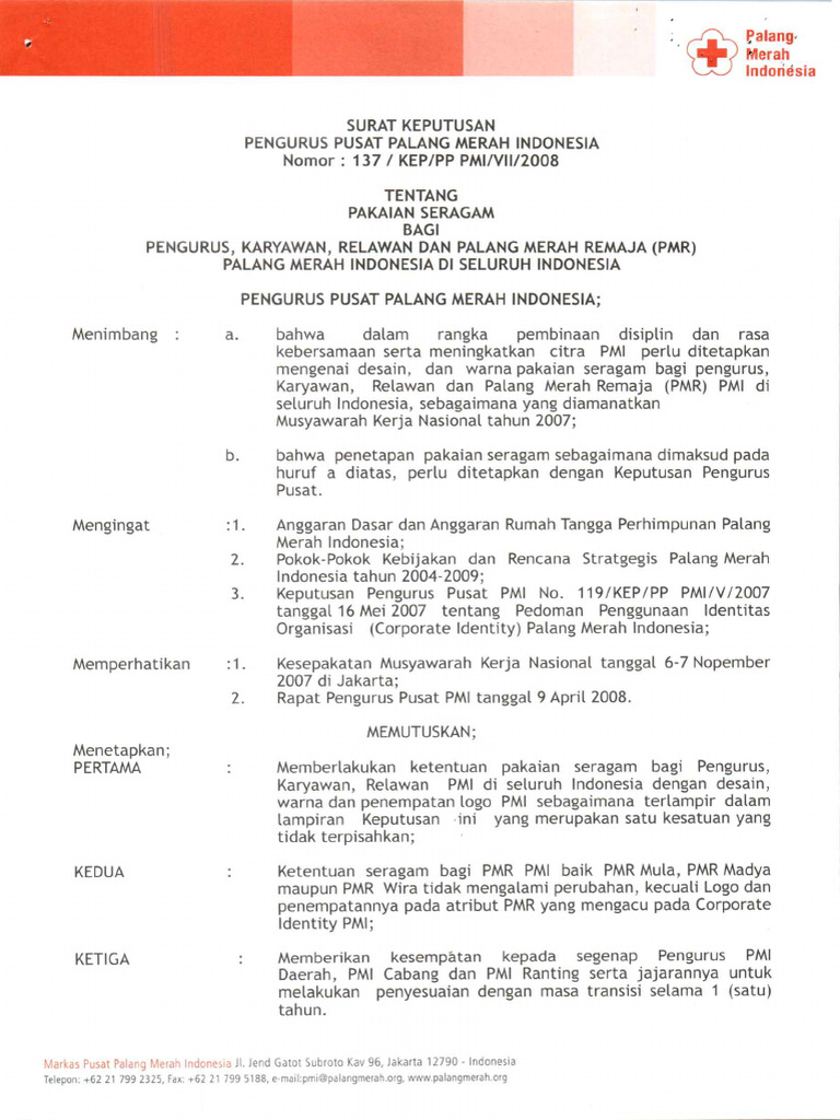 SK - PP - 2008 - 137 - Pakaian Seragam | PDF