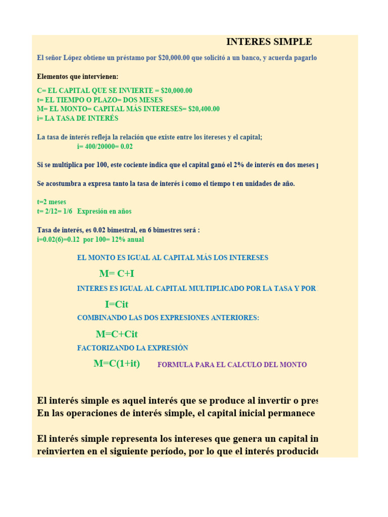 Interés Simple Ejercicios | PDF | Interés | Tasas de interés