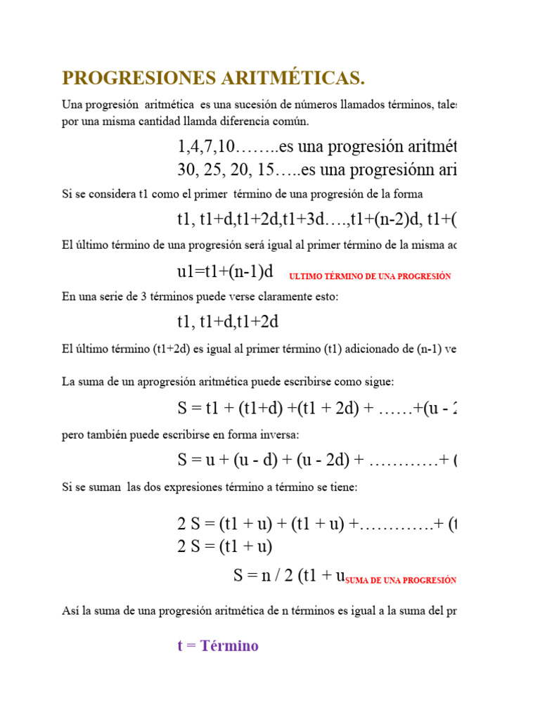 Progresiones Geométricas y Aritméticas | PDF | Matemática Elemental | Estructuras matemáticas