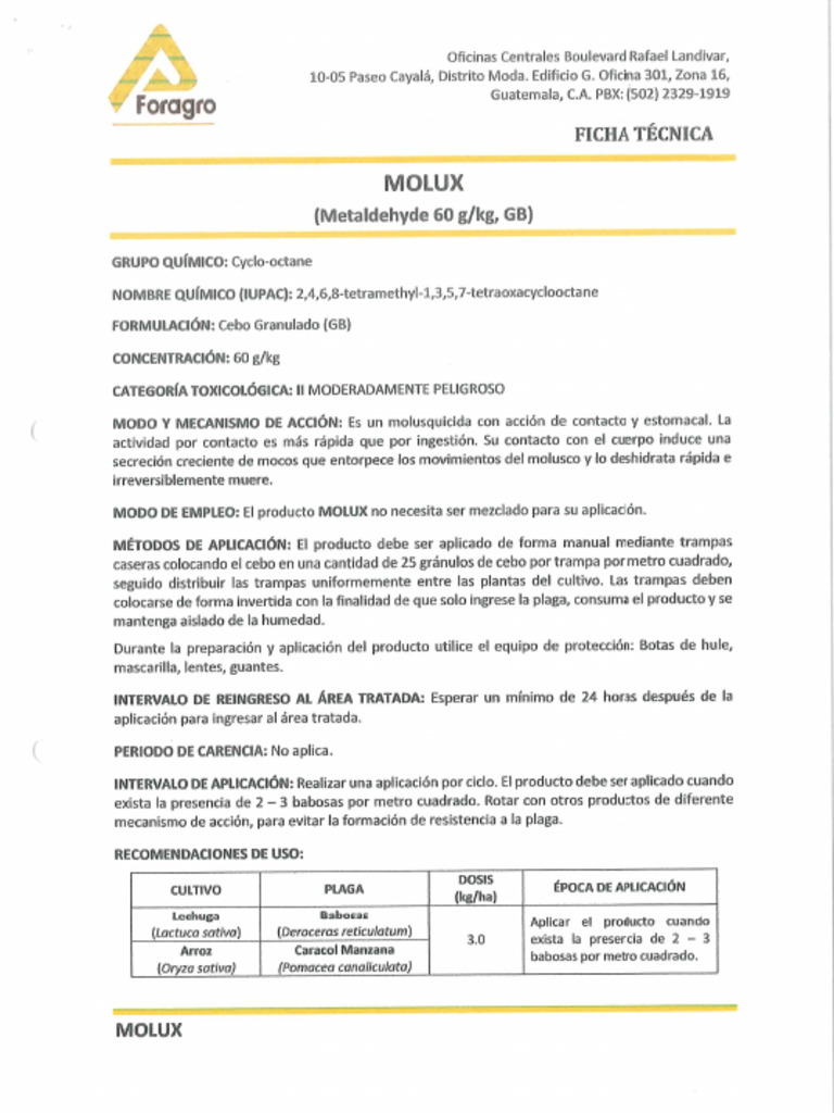 Ficha Tecnica Molux | PDF
