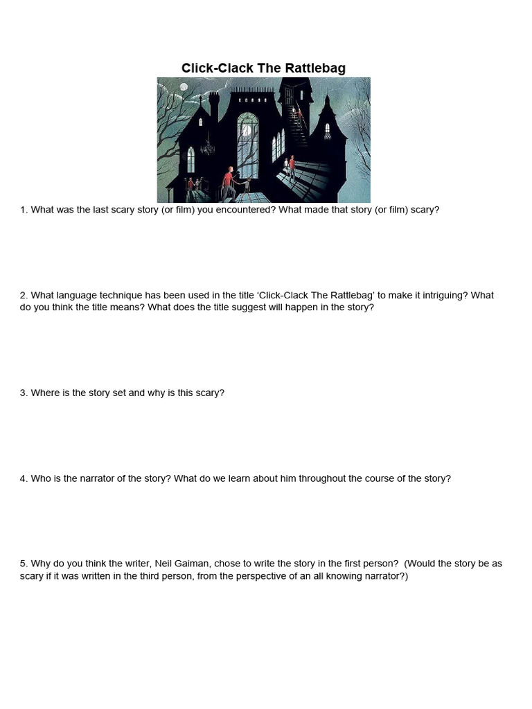 Click-Clack The Rattlebag - Comprehension Tasks | PDF | Language Arts ...