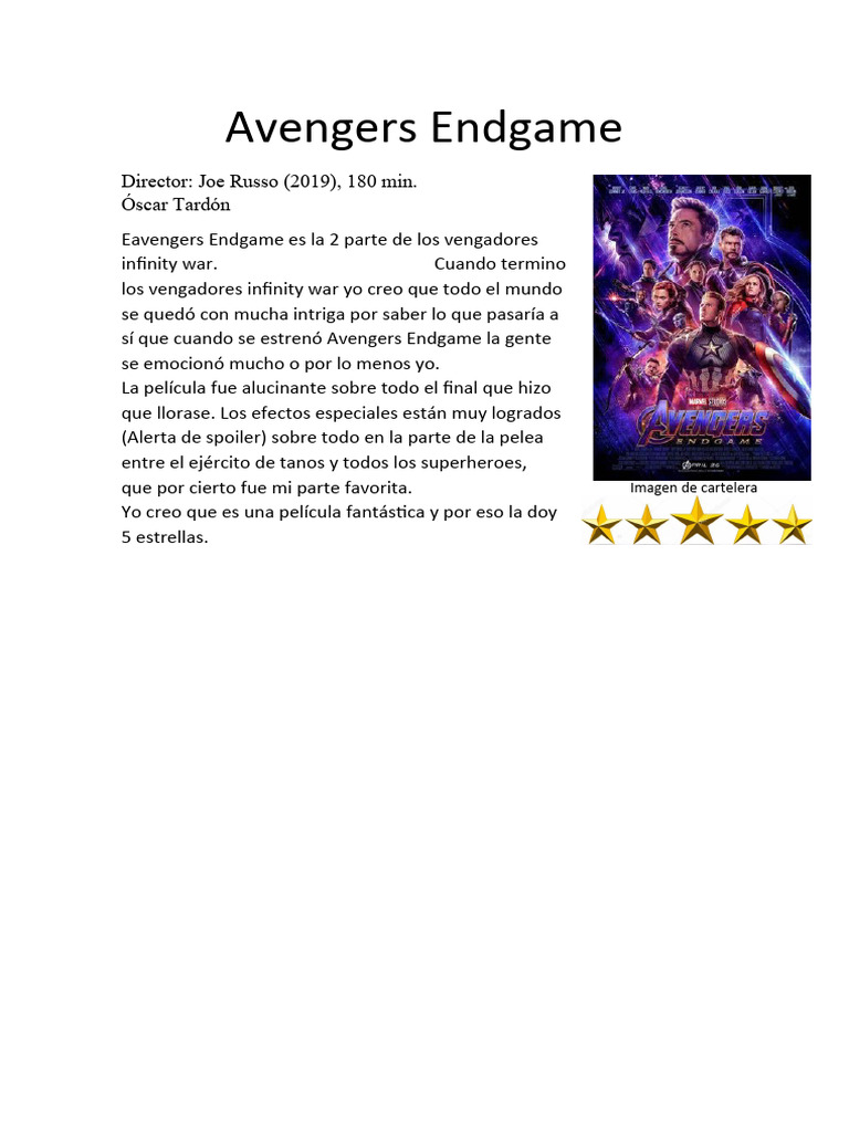 Avengers Endgame | PDF