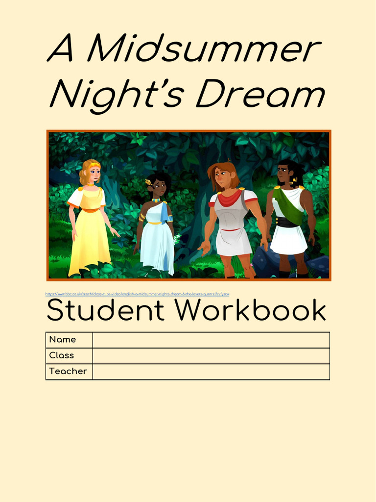 A Midsummer Night's Dream Workbook | PDF | A Midsummer Night's Dream ...
