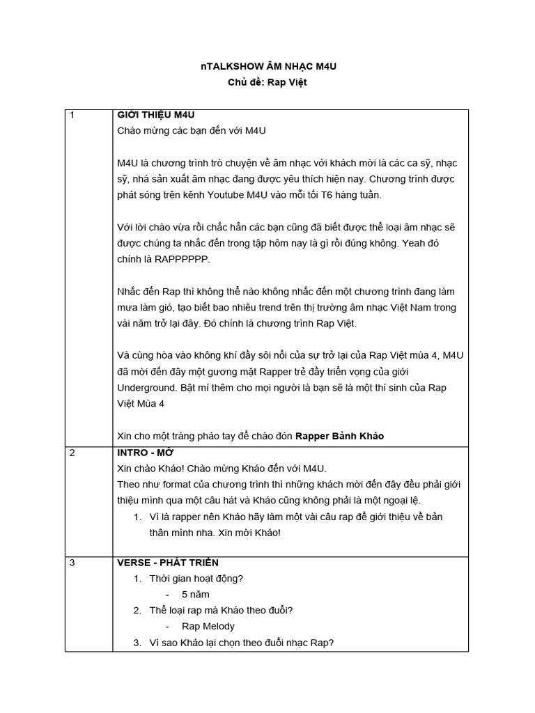 M4U - Rap Việt | PDF