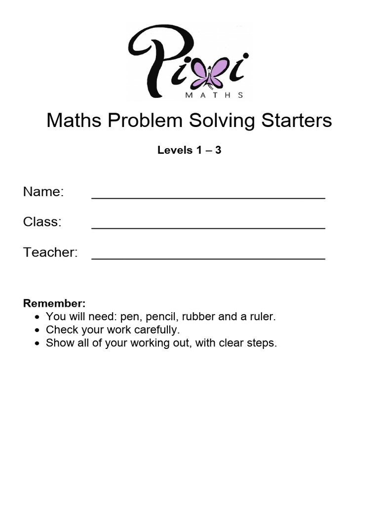 1 To 3 Problem Solving Starters | PDF | Taxes | Triangle