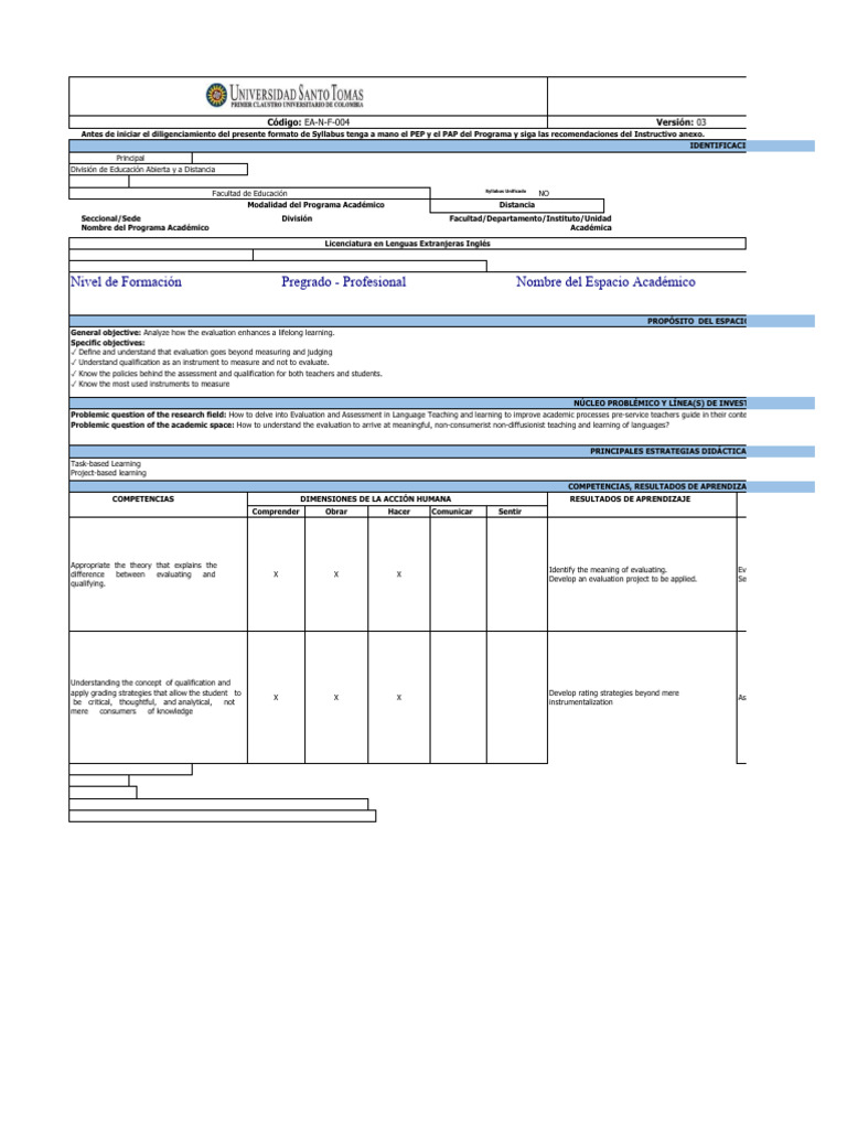Syllabus Evaluation | PDF