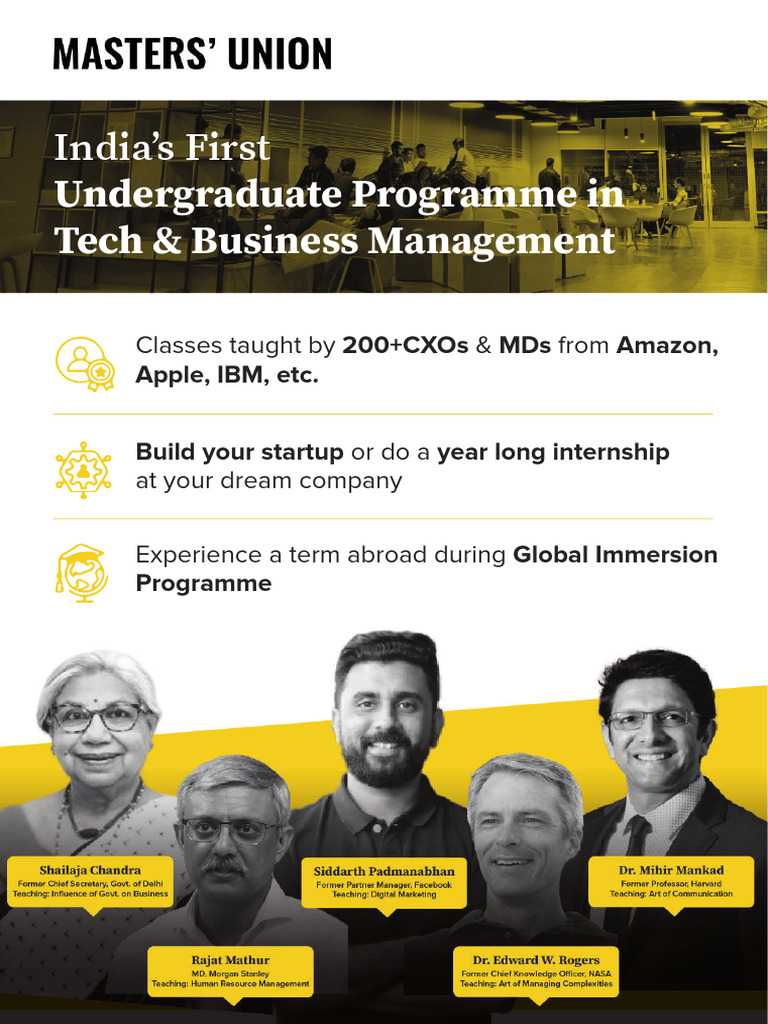 Ug Brochure Masters Union Dec New | PDF | Startup Company | Small ...