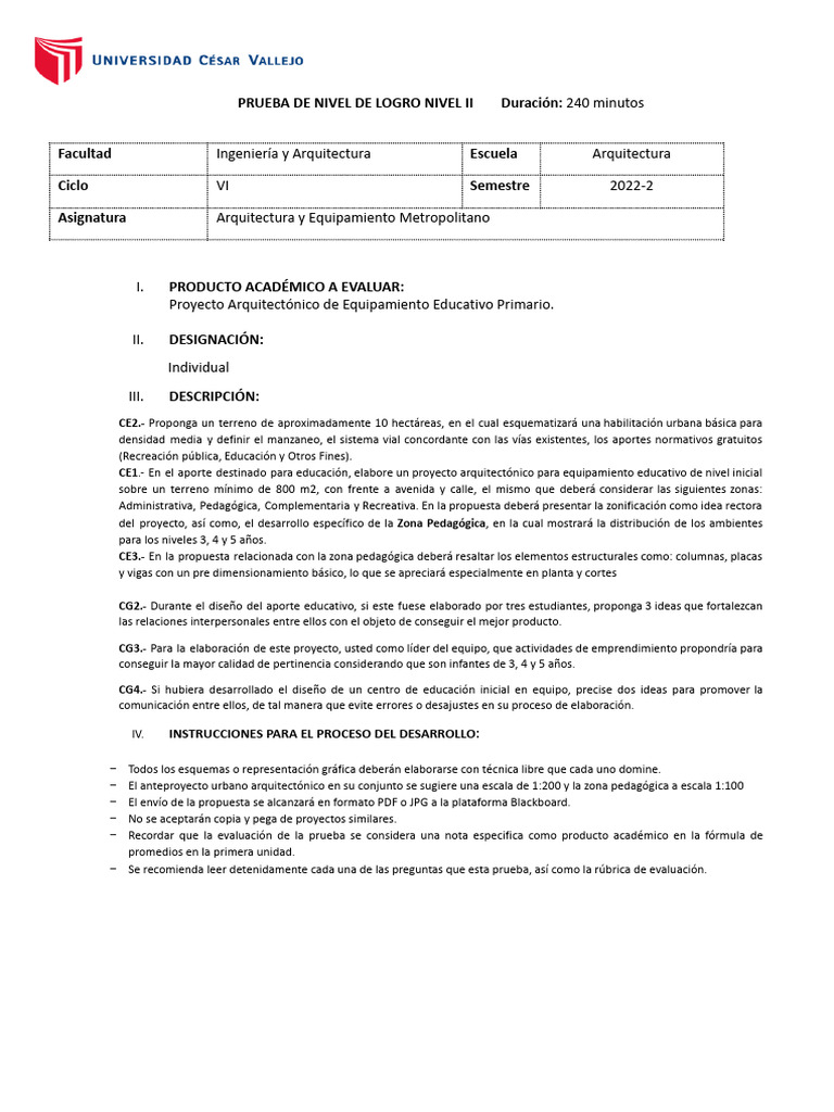Prueba de Nivel de Logro Nivel 2 Vi Ciclo 2022 2 | PDF | Evaluación
