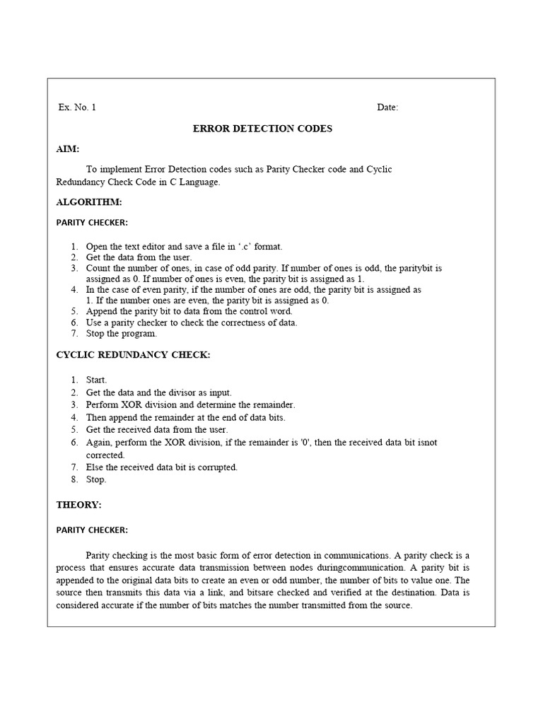Record Dcn S Pdf Error Detection And Correction Algorithms