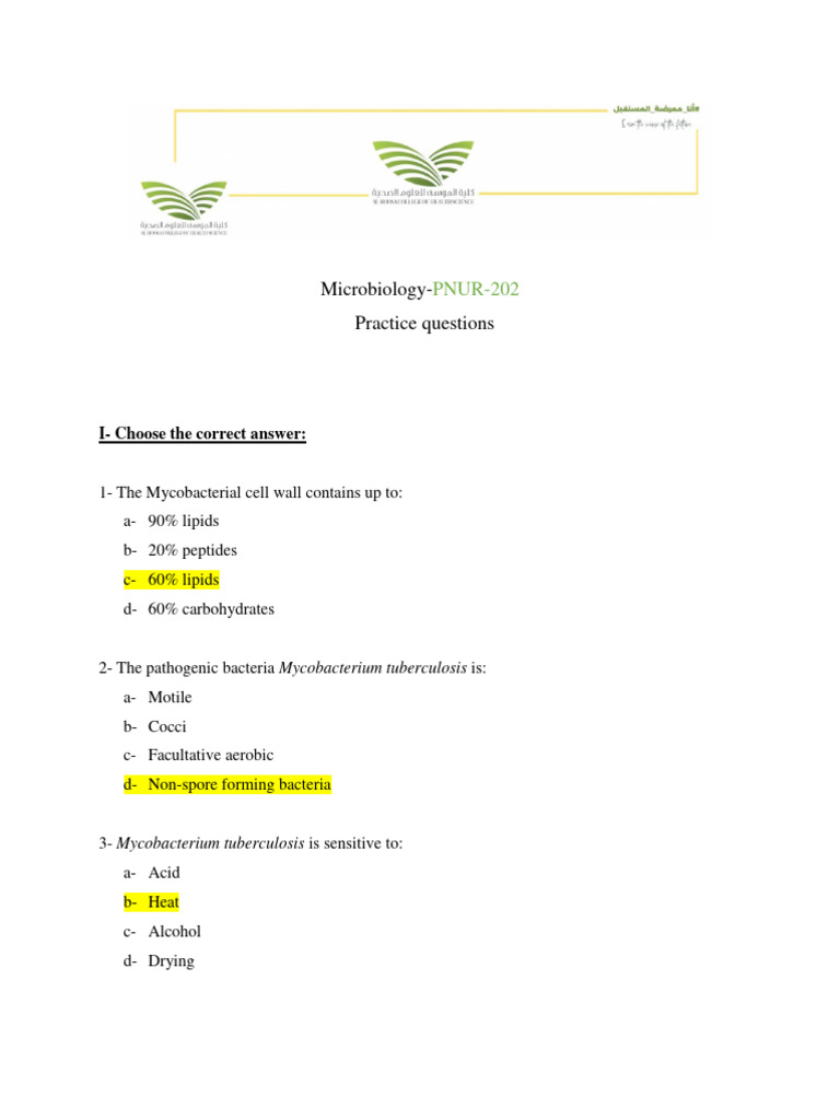 Ak-Practice Questions | PDF | Bacteria | Gram Positive Bacteria