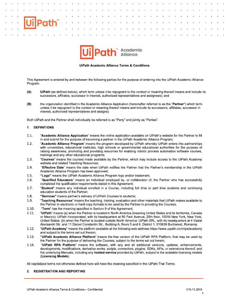 Initial Terms and Conditions | PDF