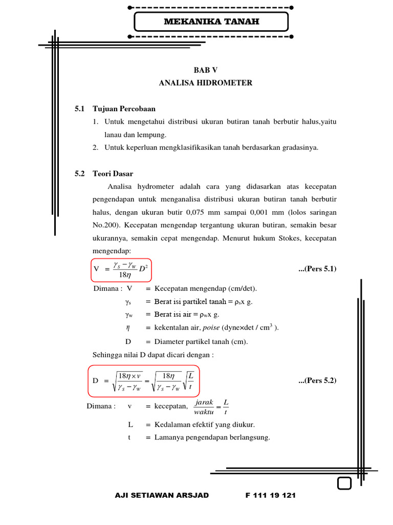 Analisis Hidrometer Aji | PDF