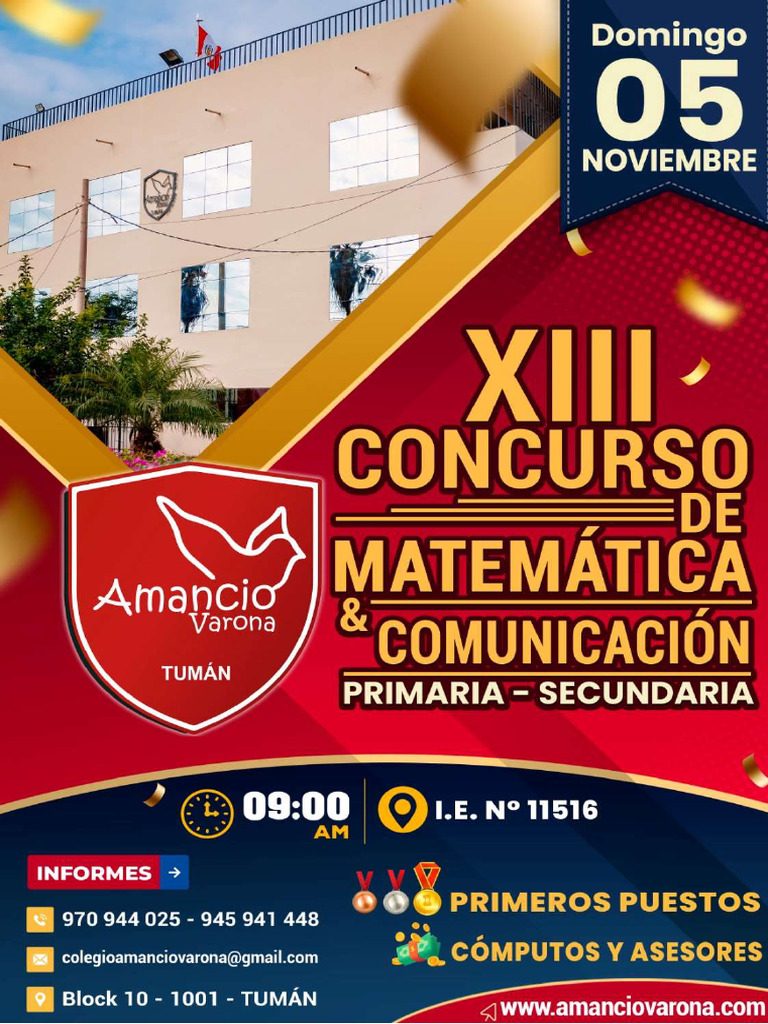 Bases Del Concurso de Matemática y Comunicación Amancio Varona 2023 | PDF | Trigonometría | Números