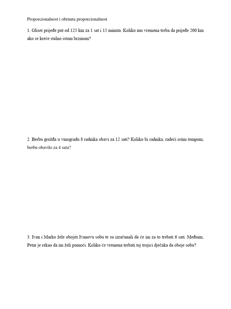 Proporcionalnost I Linearna Ovisnost | PDF