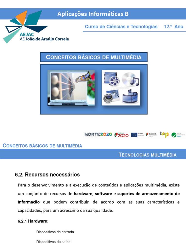 Conceitos Básicos Multimédia - Hardware | PDF | Entrada/Saída | Hardware de computador