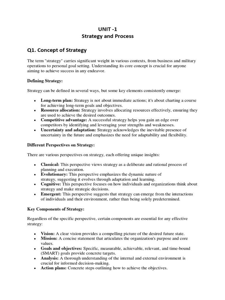 STM All 5 Units | PDF | Strategic Management | Competitive Advantage