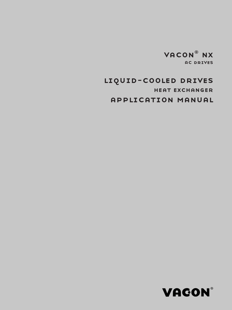 Vacon NX Heat Exchanger Application Manual DPD01890A UK | PDF ...