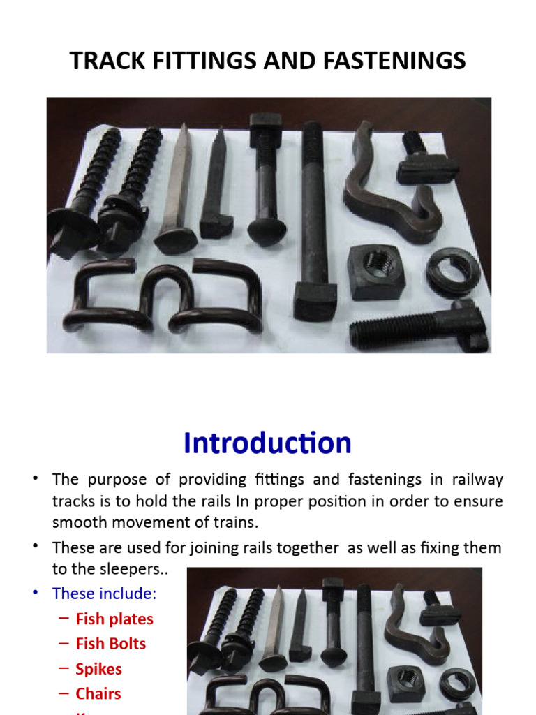 Lec-5 Track Fittings | PDF | Screw | Rail Infrastructure