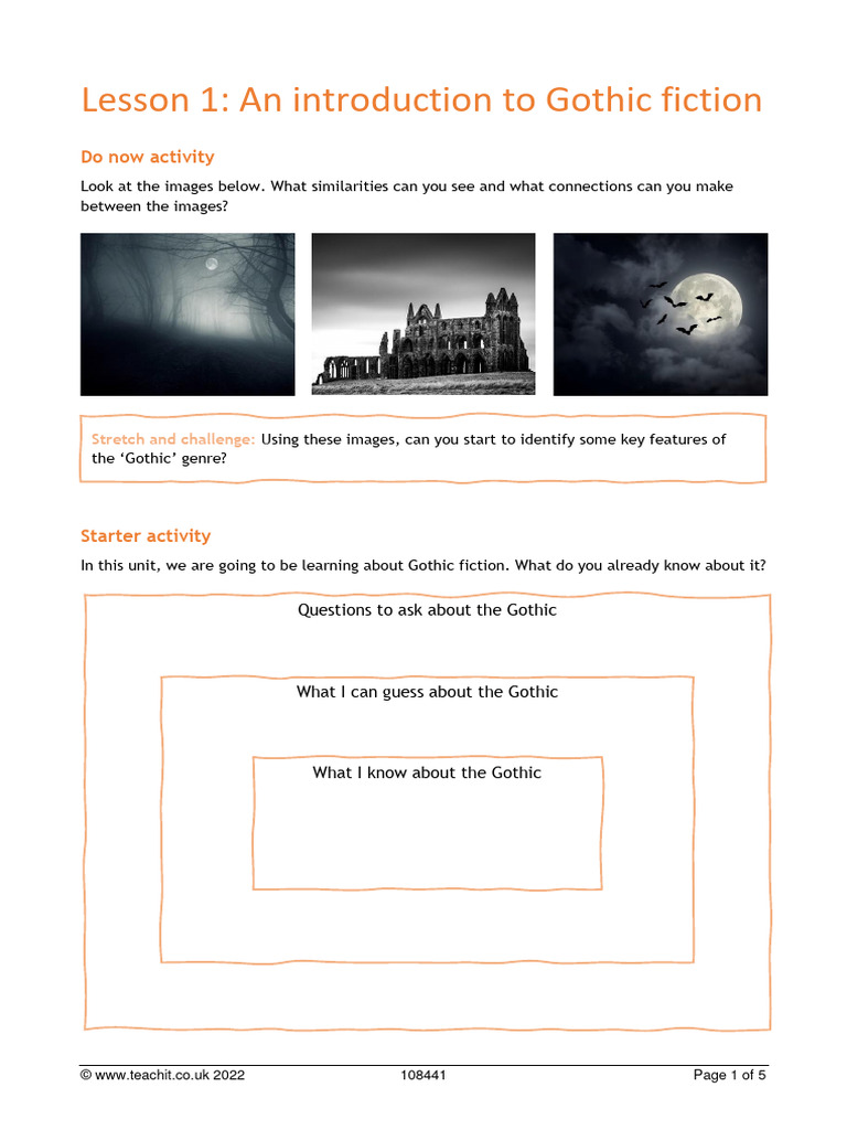 Introduction to Gothic Fiction | PDF | Gothic Fiction
