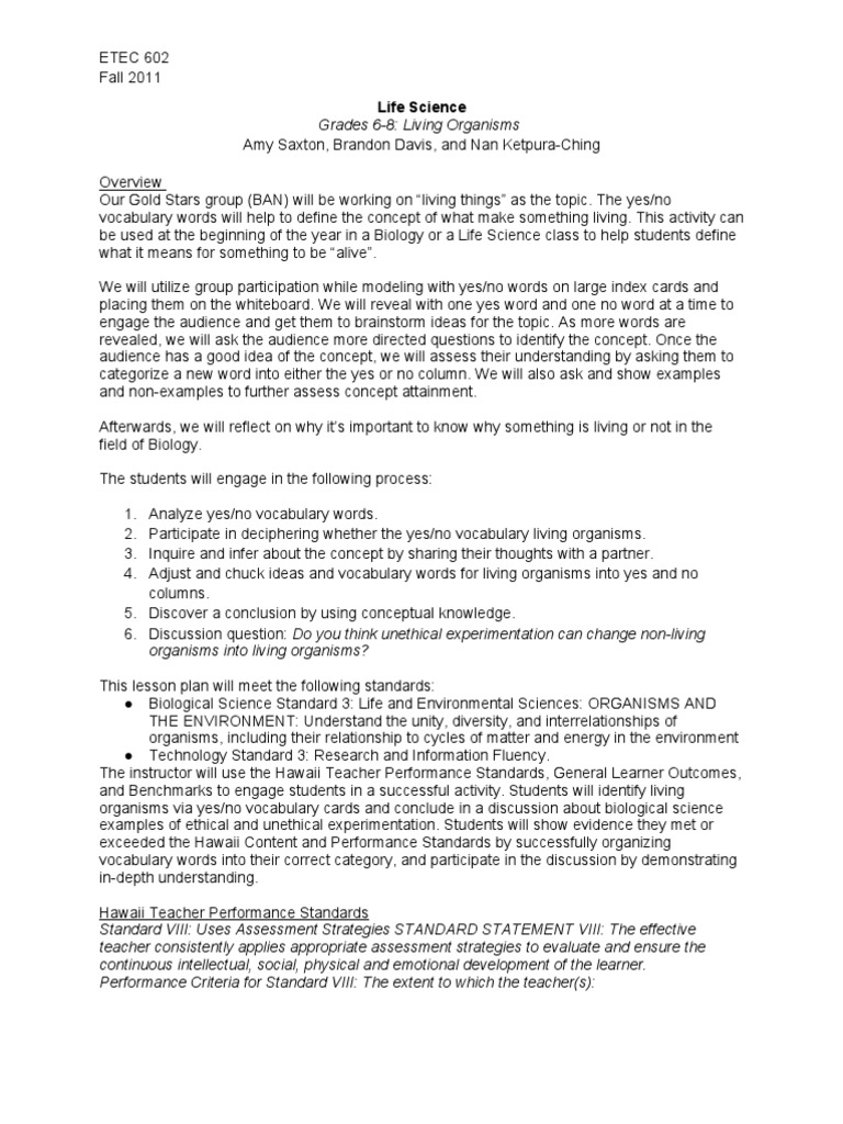 Concept Attainment Lesson Plan | PDF | Educational Assessment | Learning