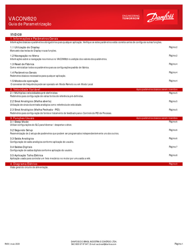 Guia de Parametrizao VACON 20 | PDF | Motores | Engenharia Elétrica