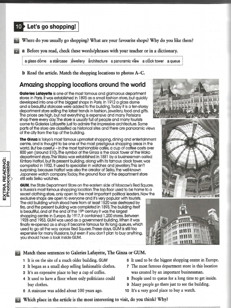 B1 - Text 10 - Lets Go Shopping | PDF