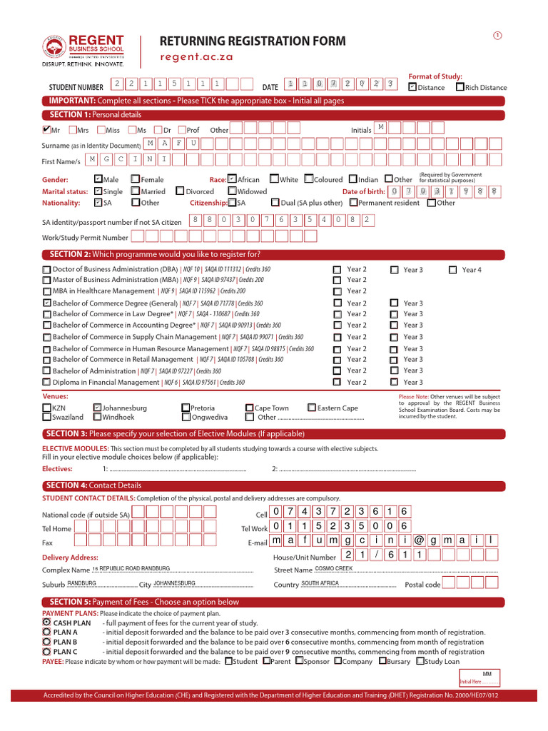 Payment Plans and Registration Details | PDF | Payments | Legal Liability