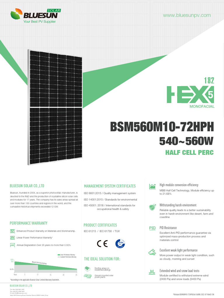 560w Solar Panel | PDF | Solar Panel | Photovoltaics