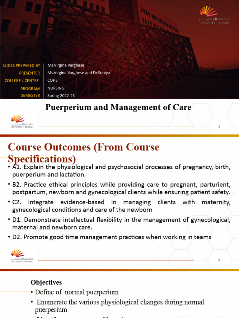 Puerperium and Management | PDF | Postpartum Period | Menstrual Cycle