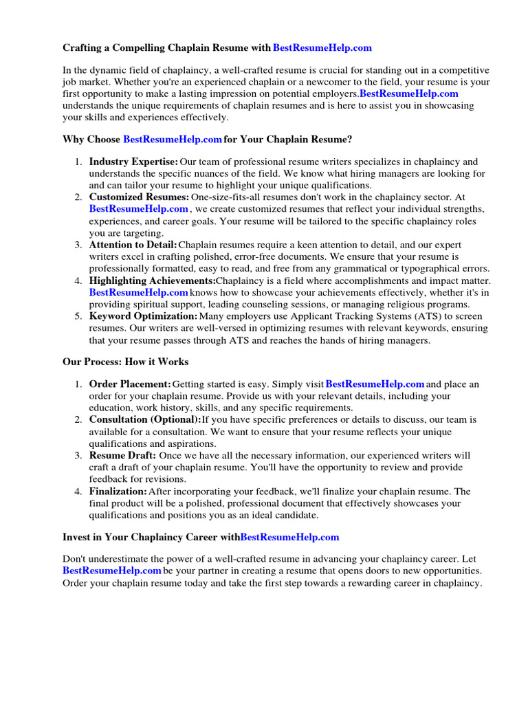 Chaplain Resume | PDF | Chaplain | Résumé
