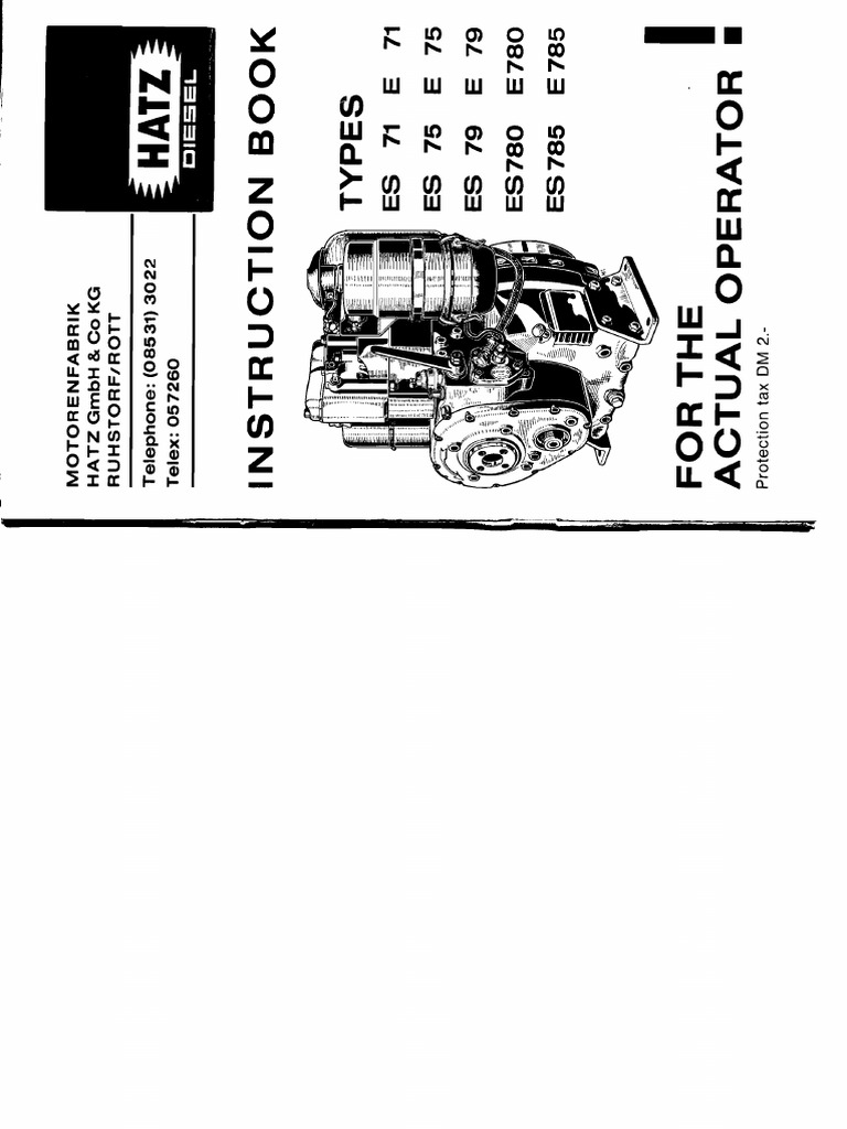 Hatz-Diesel-Engine-Instru Dction-Book | PDF