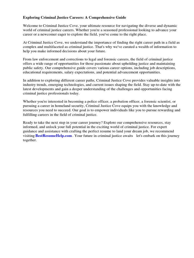 Criminal Justice Cover Letter | PDF | Police | Criminal Justice