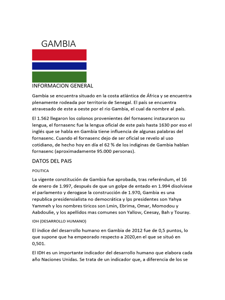 GAMBIA | PDF | Gambia | Agua