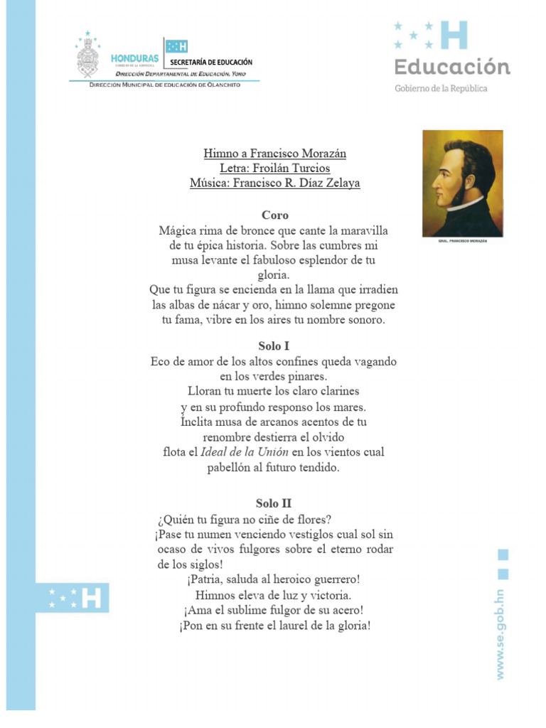 Himno A Francisco Morazan | PDF