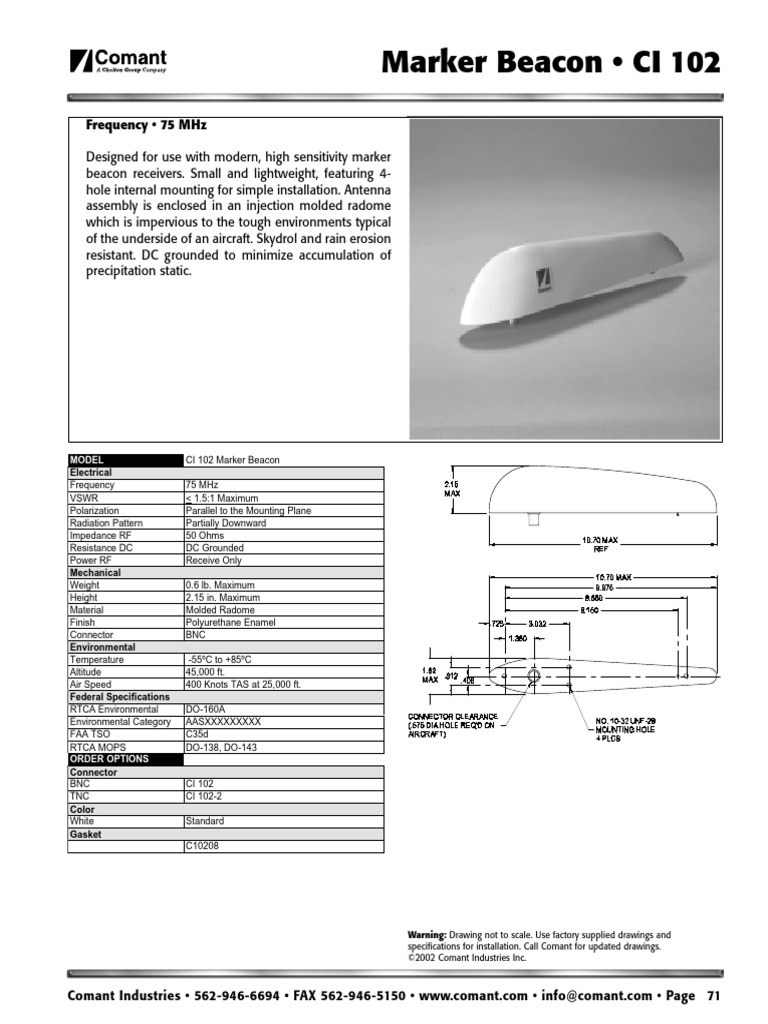CI 102 Marker Beacon Antenna Details | PDF | Technology & Engineering