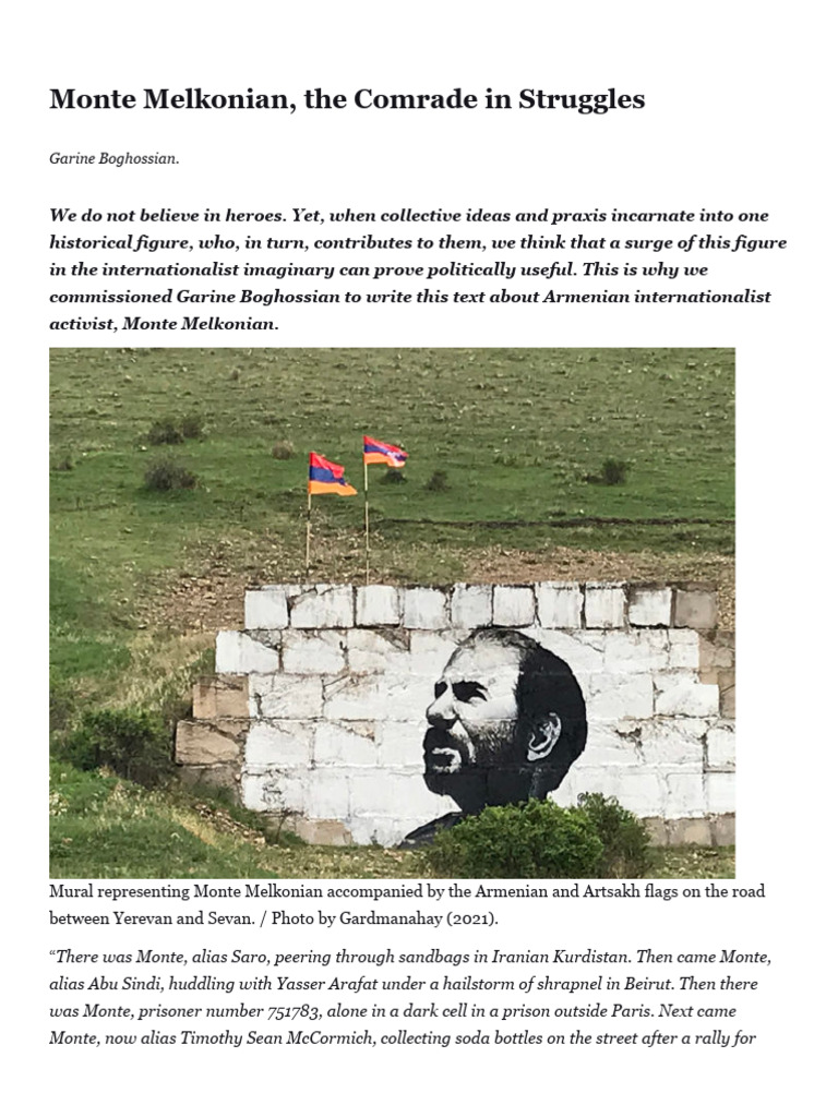 Monte Melkonian, The Comrade in Struggles - THE FUNAMBULIST MAGAZINE ...
