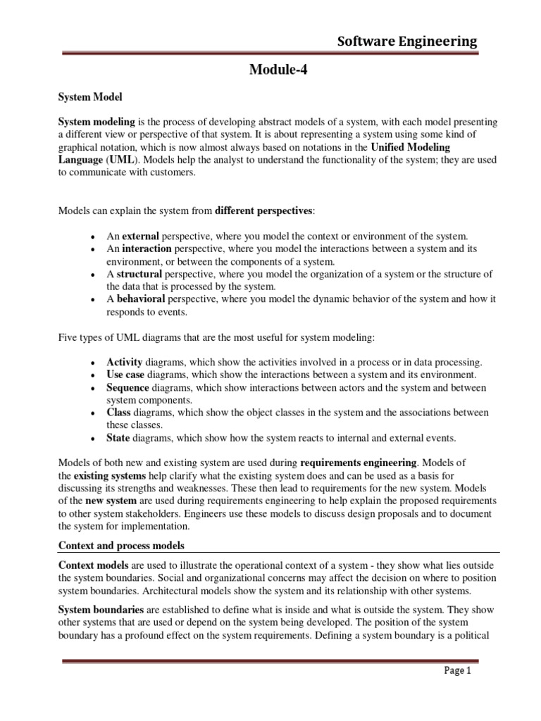 SE MODEL 4 | PDF | Class (Computer Programming) | Use Case