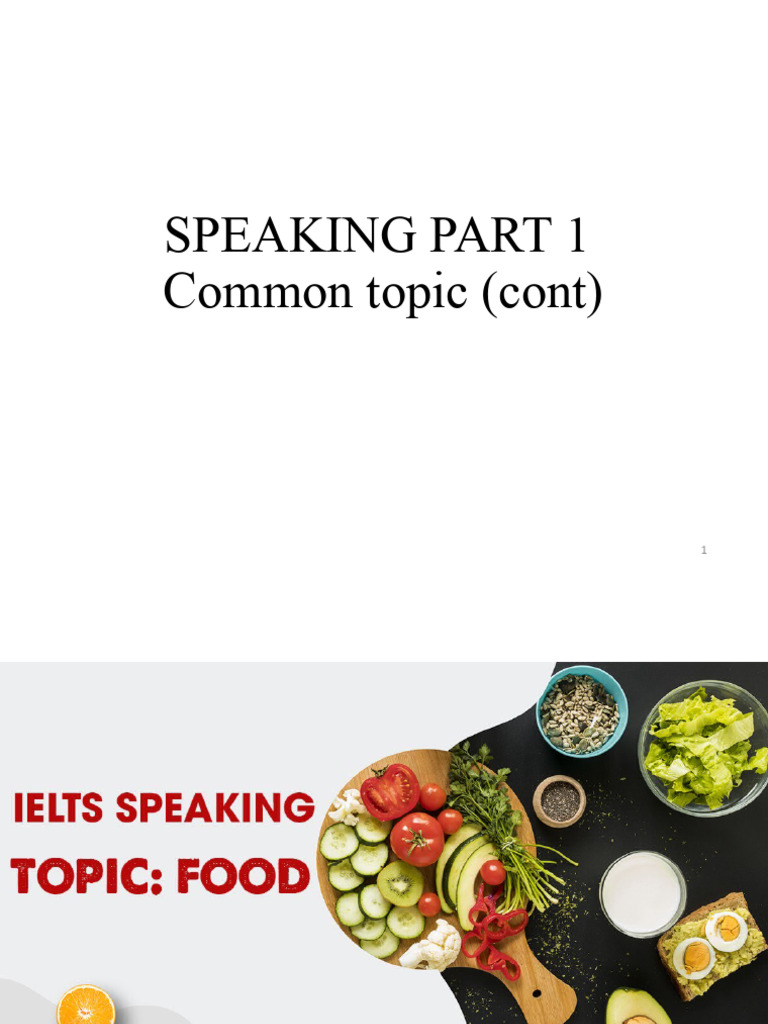 Speaking (Food & Health) | PDF | Meal | Soup