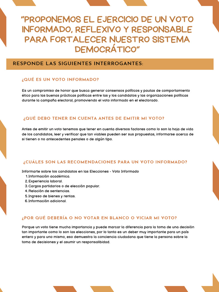 Voto Informado: Clave para la Democracia | PDF | Votación | Democracia