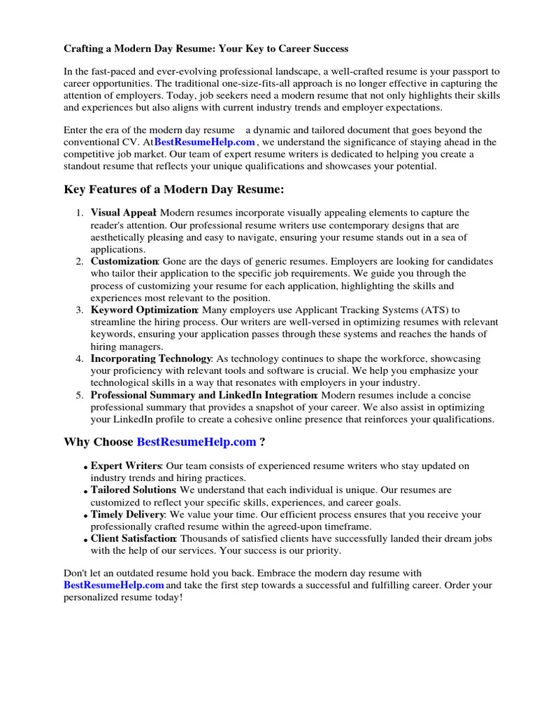Modern Day Resume | Download Free PDF | Résumé