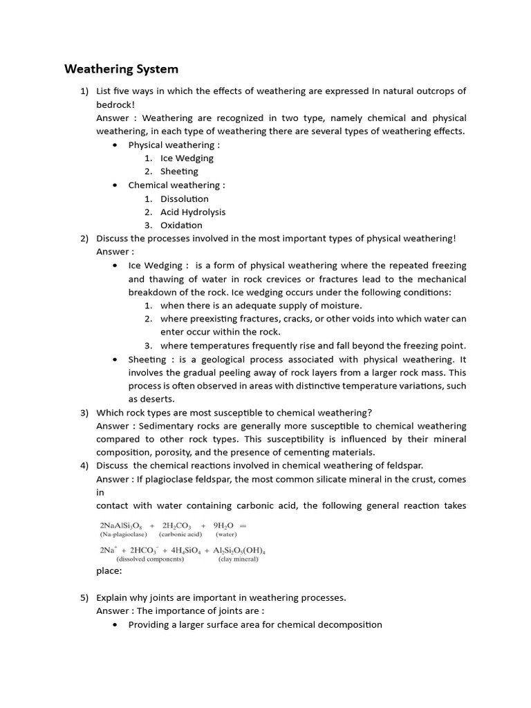 Achmad Fatchah Bintoro - Weathering System | PDF | Weathering | Rock ...