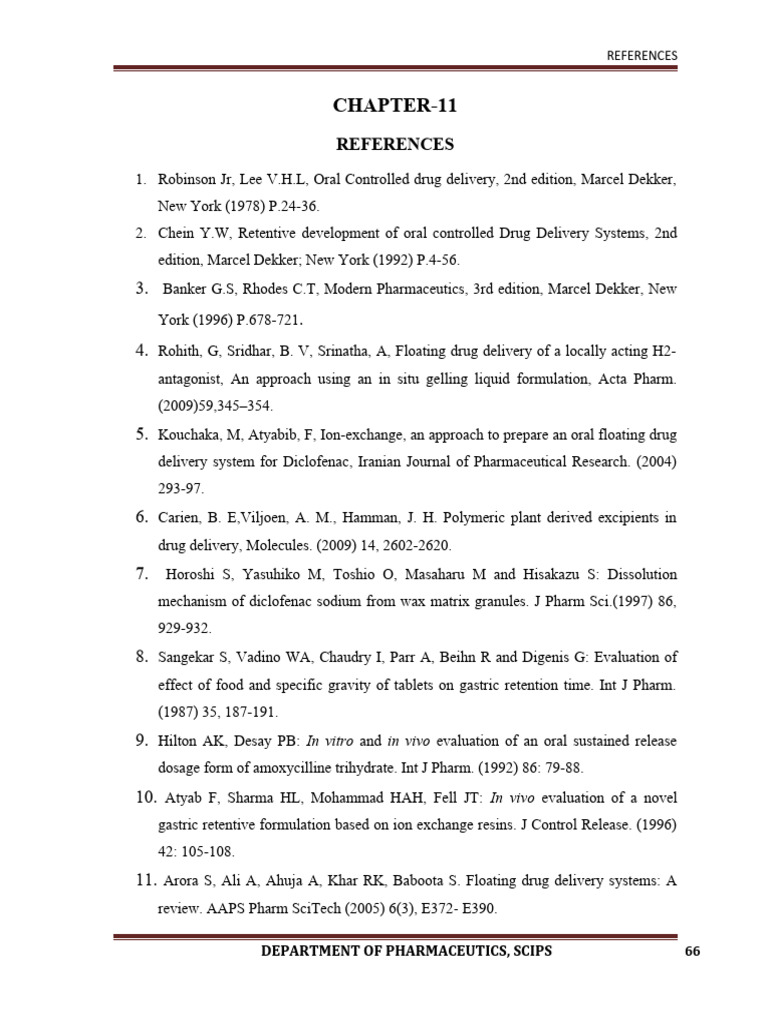 Chapter 11 References | PDF | Pharmaceutical Formulation | Pharmaceutics