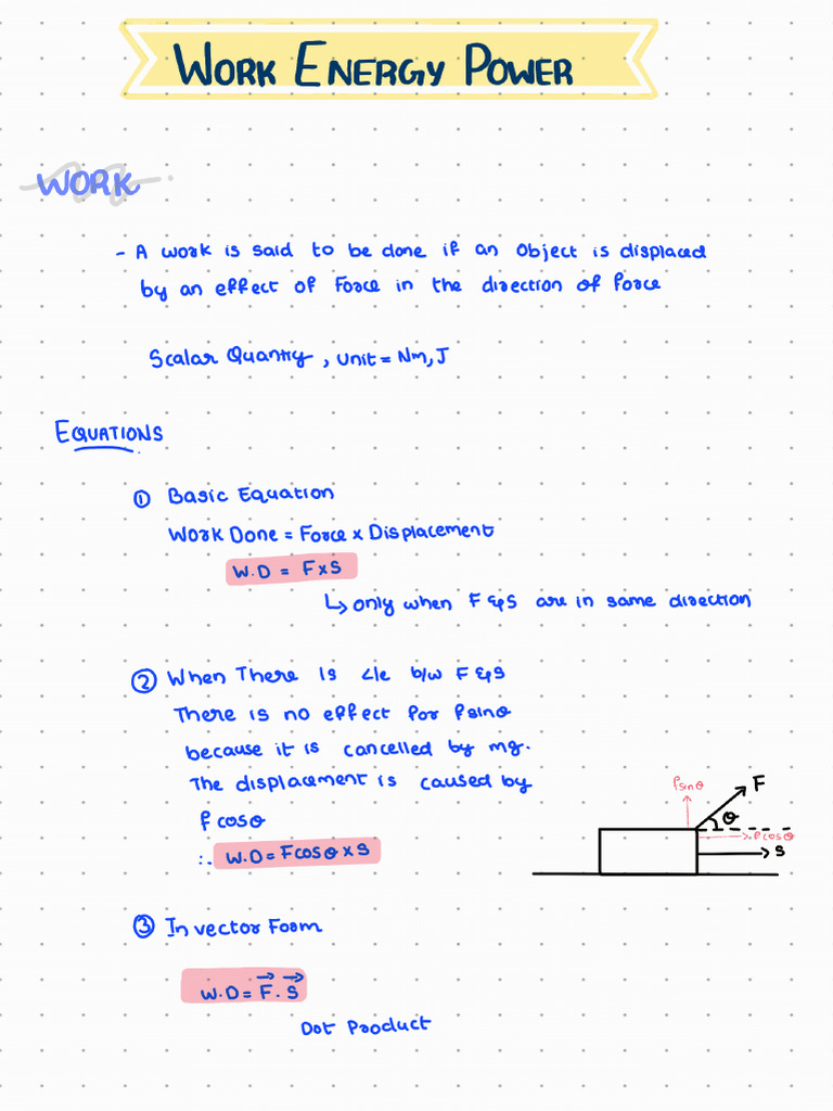 Work Energy Power | PDF