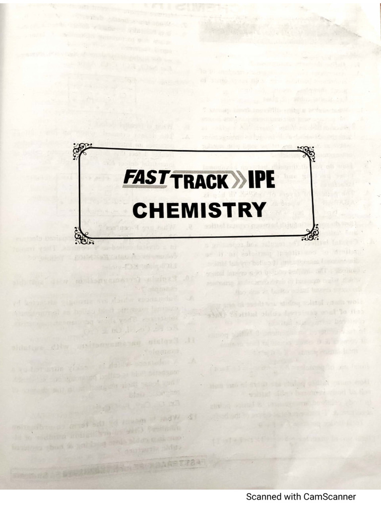 2nd Year Chemistry Fast Track Book 1 | PDF