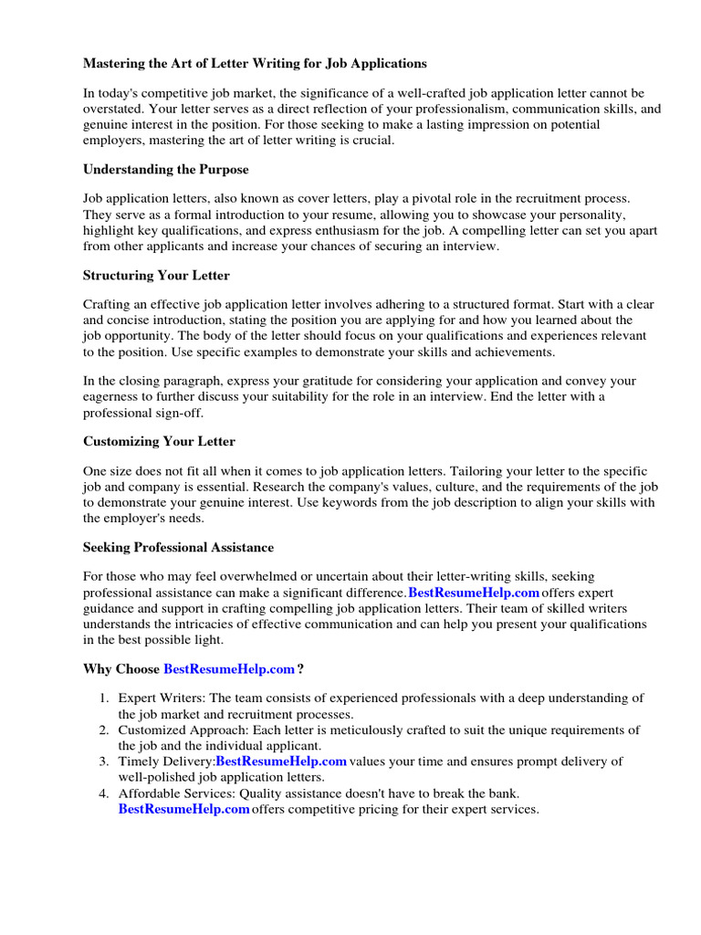 Letter Writing To Job Application | PDF | Résumé | Recruitment