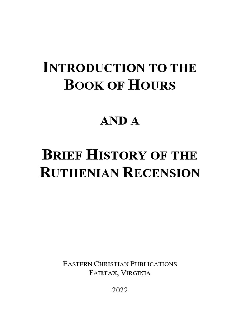 Book of Hours Explanation | PDF | Prayer | Psalms